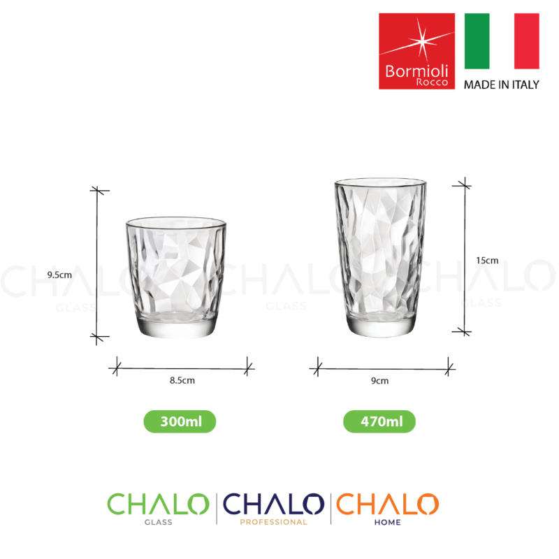 Ly thủy tinh kim cương Bormioli Rocco Diamond 300ml - 350200 - Chalo ...