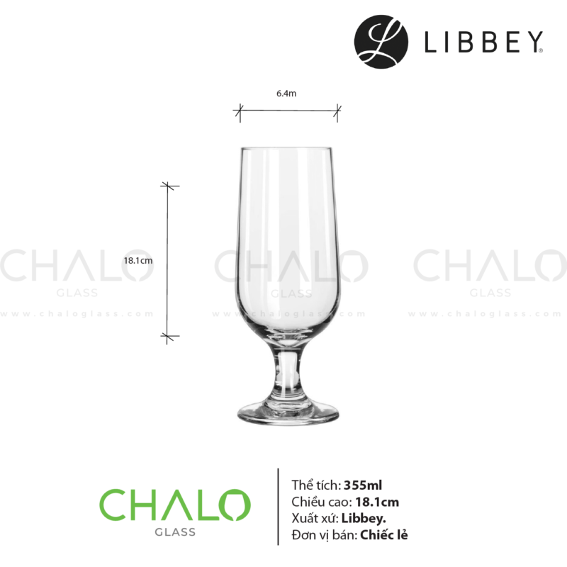Ly thủy tinh Libbey Embassy Beer 355ml - 3728 - Chalo Glass - NCC #1 ...